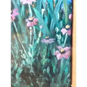 Art | Vintage Framed Victorian Garden Scene Print Woman Child Swing ...